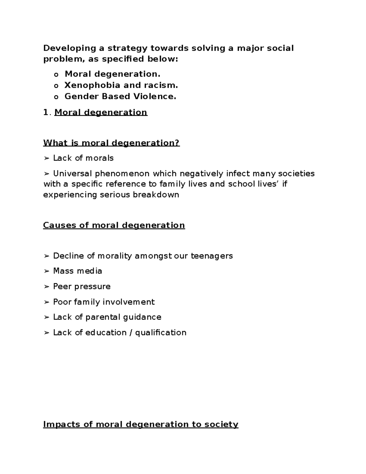 Social Problems 2024 - Smart - Developing a strategy towards solving a ...