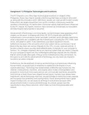 Assignment 2.1 Science and Technology in Nation Building - Assignment 2 ...