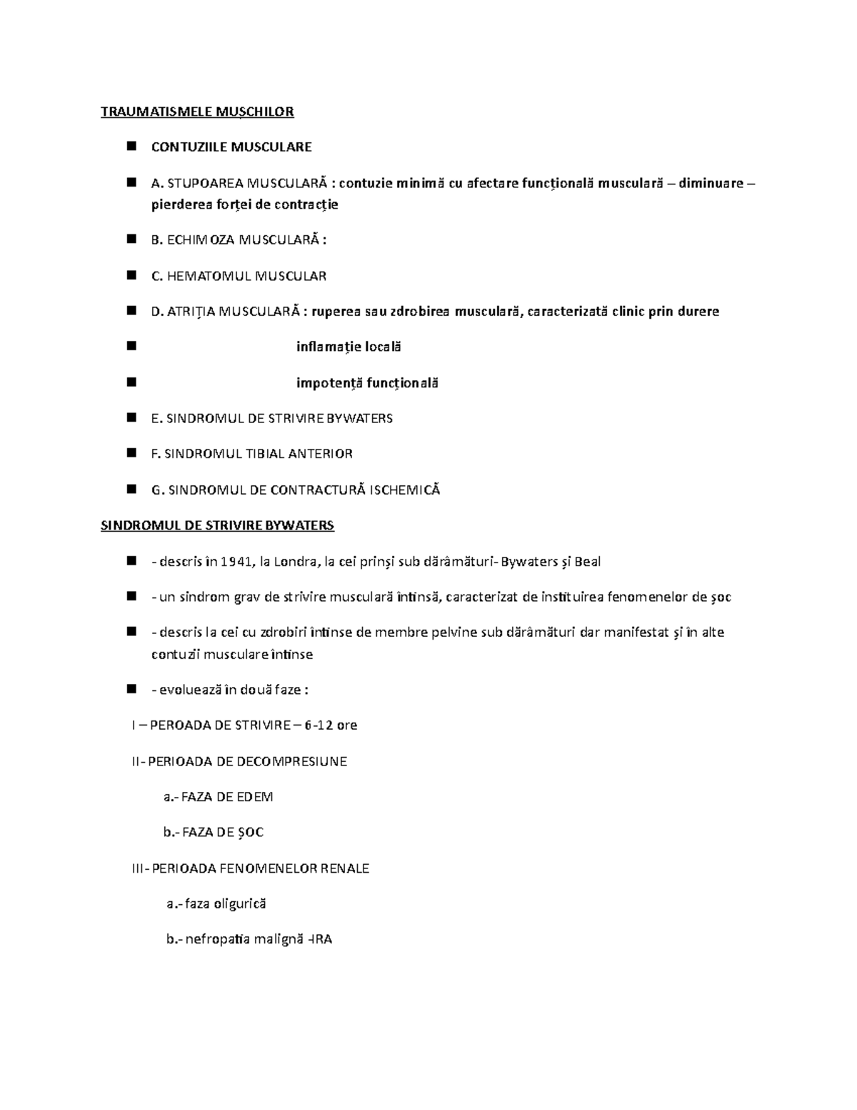 Politraumatisme - TRAUMATISMELE MUŞCHILOR CONTUZIILE MUSCULARE A ...