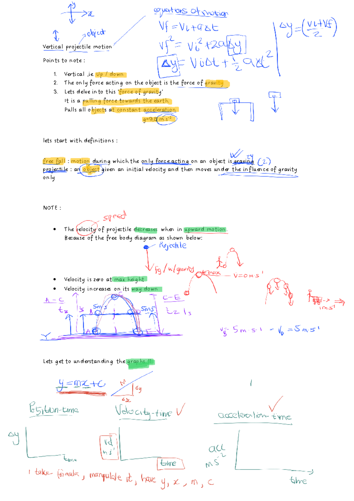VPM Mastery 240708 232152 - Vertical projectile motion Points to note ...
