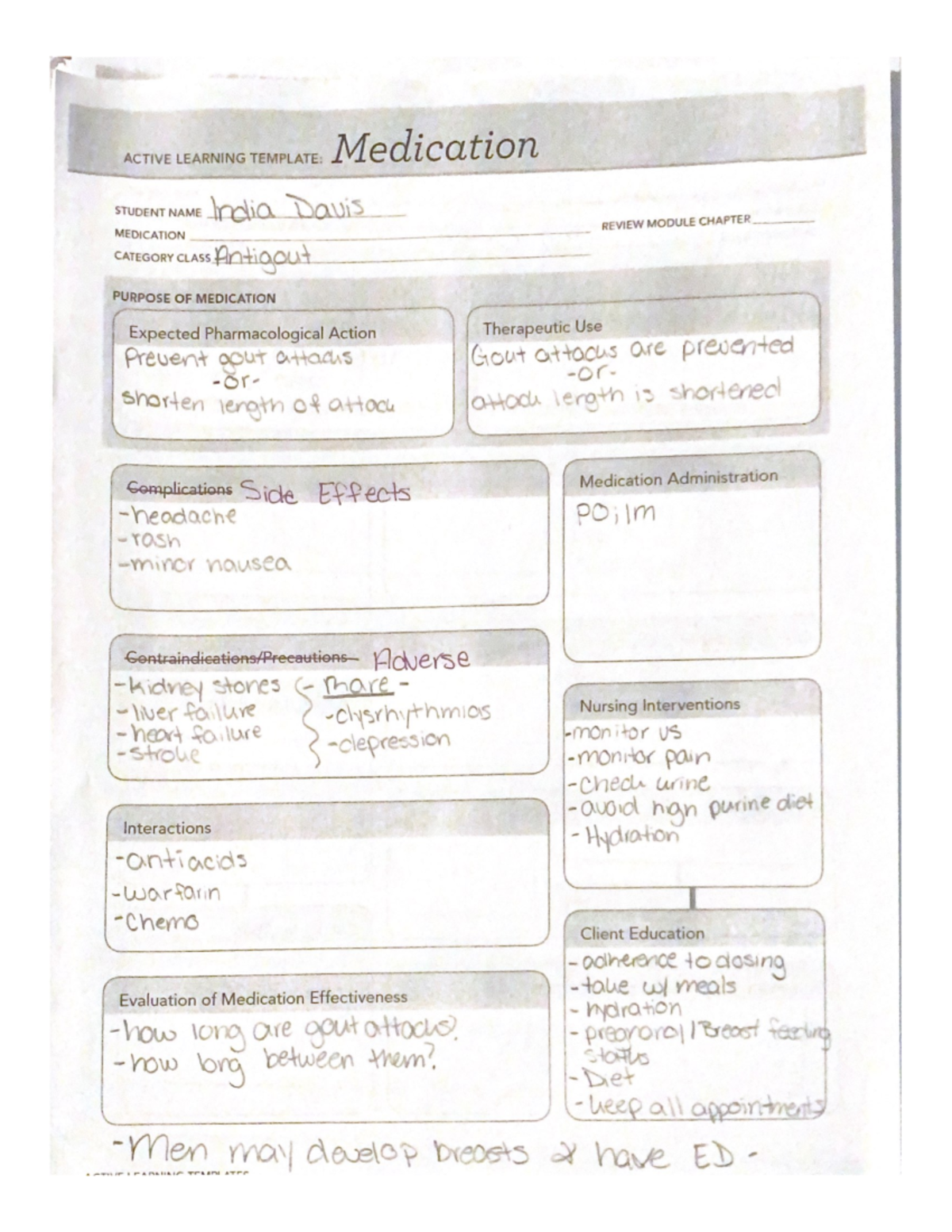 ATI Medication Templets unit 3 - Studocu