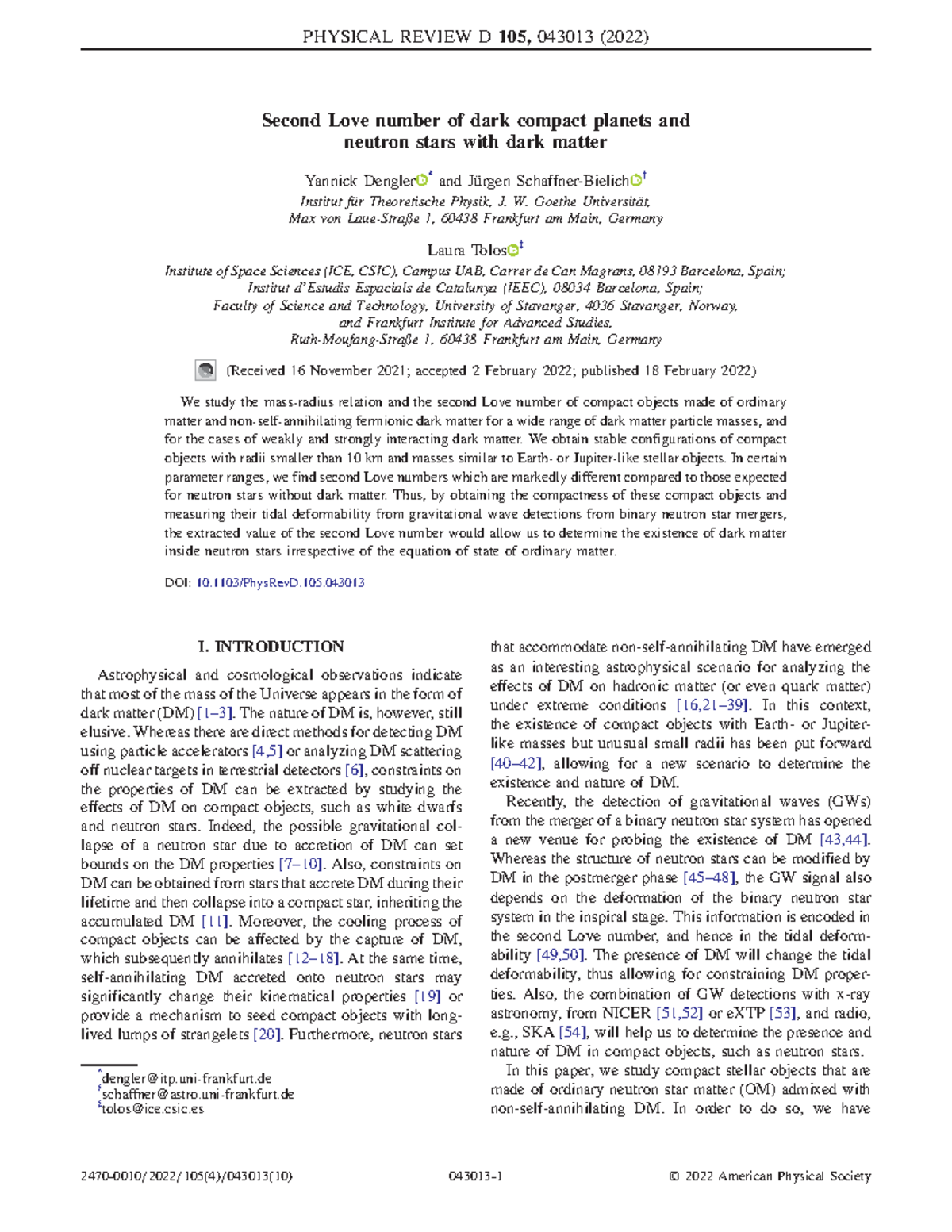 Yannick - aaaa - Second Love number of dark compact planets and neutron ...