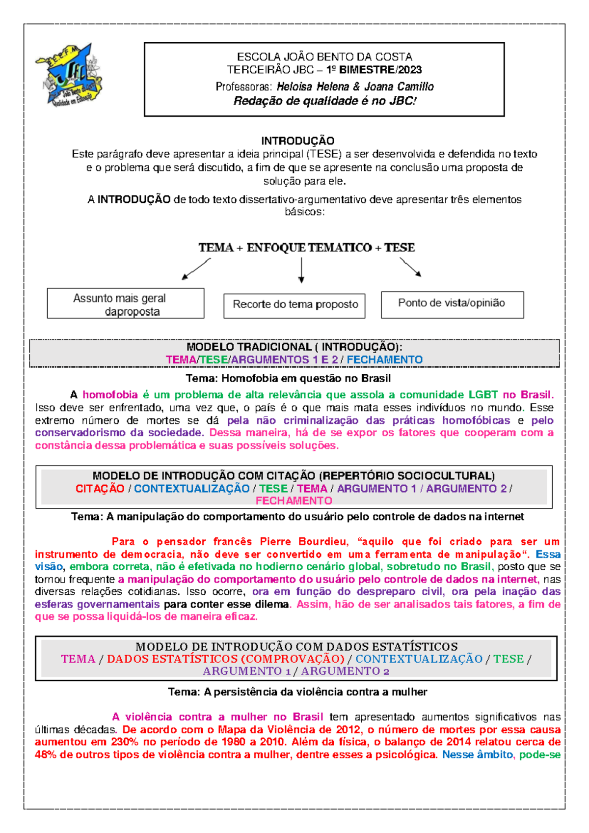 Modelos DE Introdução PDF - INTRODUÇÃO Este parágrafo deve apresentar a ...