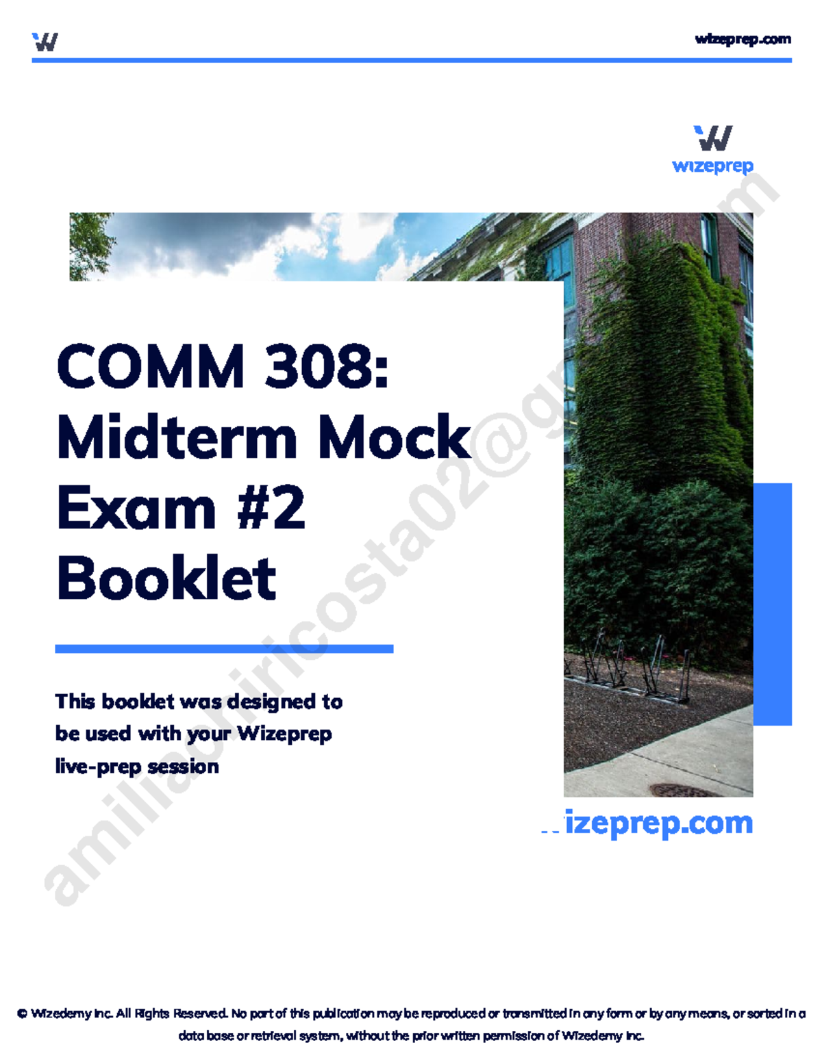 308 mock midterm 2 - mock sos - wizeprep COMM 308: Midterm Mock Exam Booklet This booklet was ...