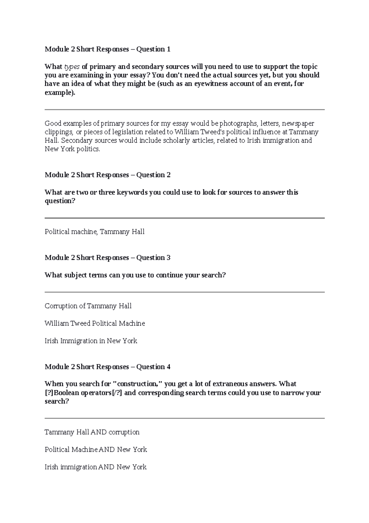 Module 2 short responses - Module 2 Short Responses – Question 1 What ...