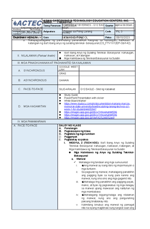 WEEK 2 - FIL 3 - Lesson Plan - IKALAWANG LINGGO: Setyembre 14 at 15 ...