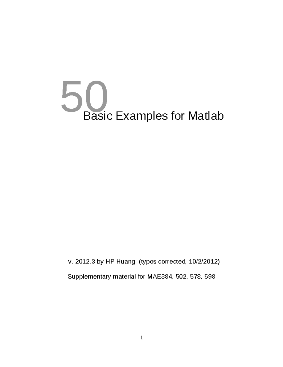Matlab Çıktı - Our teacher's notes - v. 2012 by HP Huang (typos ...