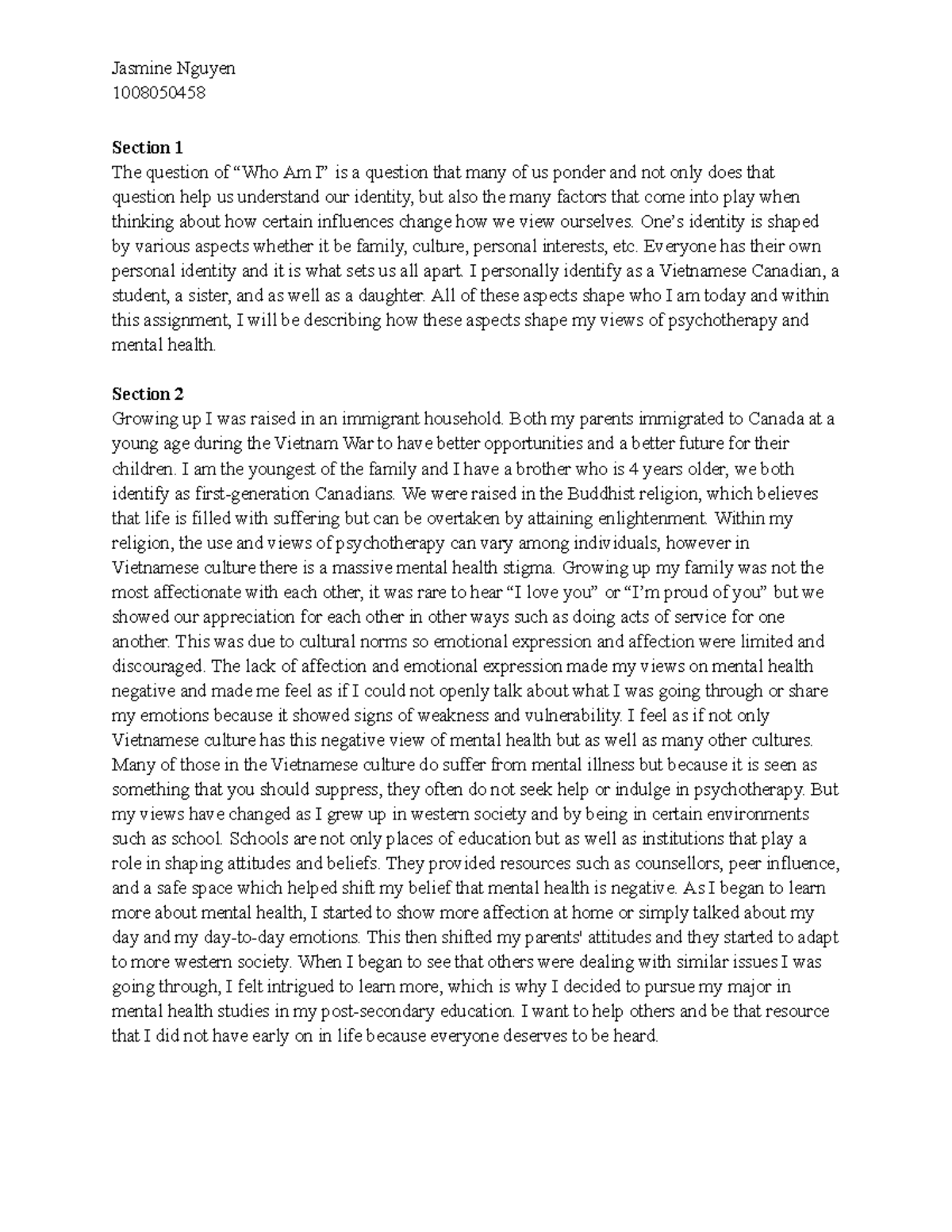 EDIA Writing Assignment - Jasmine Nguyen 1008050458 Section 1 The ...