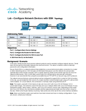 12.6.6 Packet Tracer - Configure IPv6 Addressing - Packet Tracer - Configure IPv6 Addressing ...