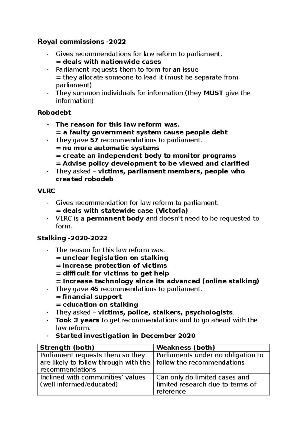 Royal commision and vlrc - Royal commissions - Gives recommendations ...