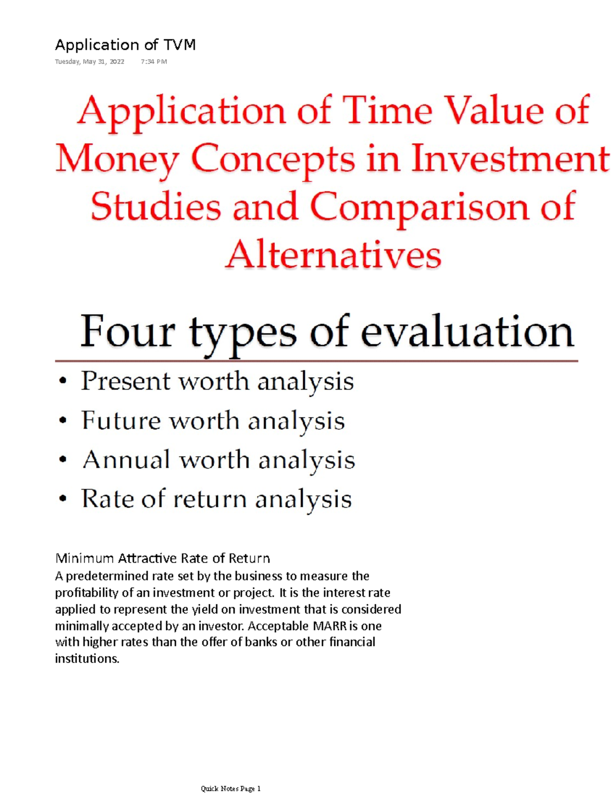 Application-of-TVM - waahh - Quick Notes Page 1 Application of TVM ...