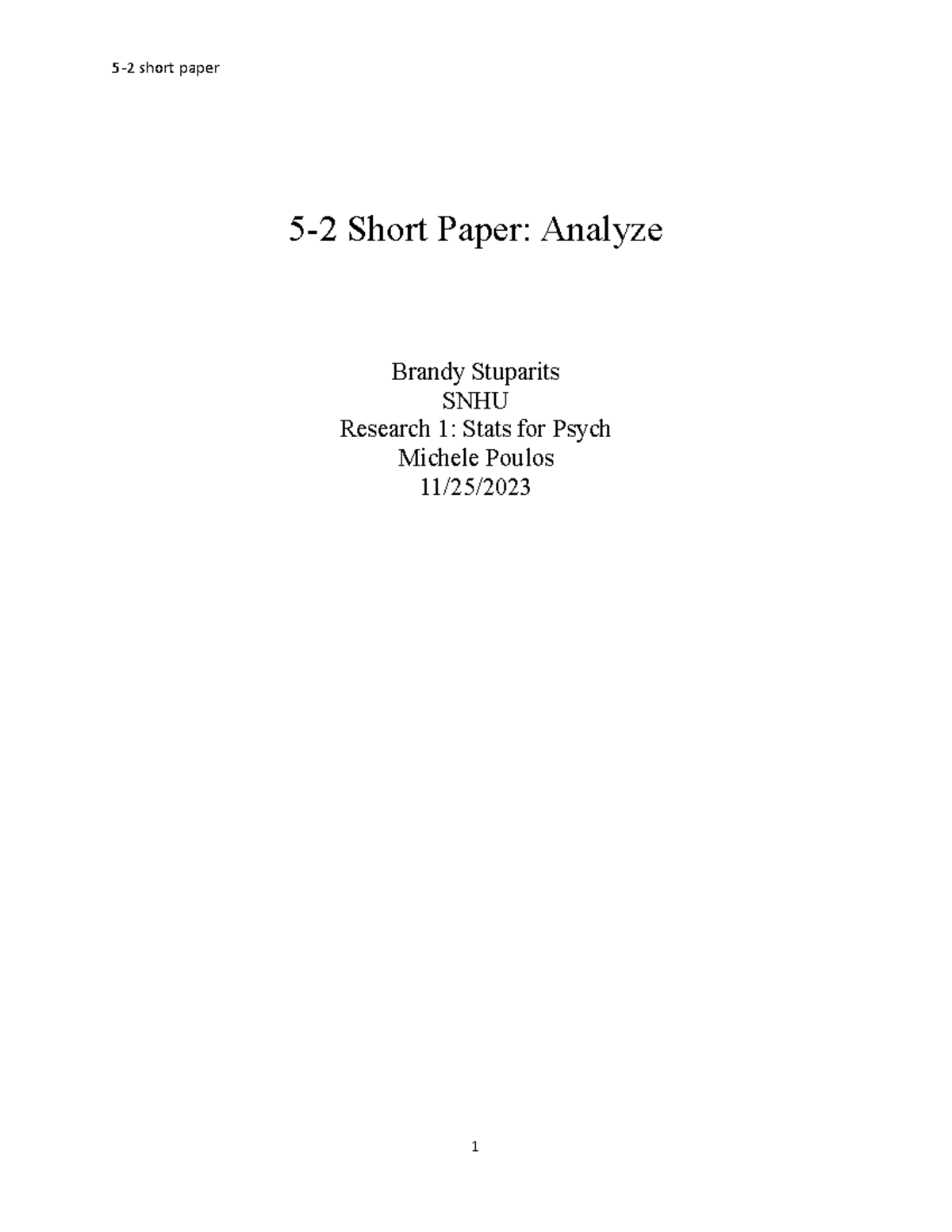 5-2 short paper analyze an article - 5-2 Short Paper: Analyze Brandy ...