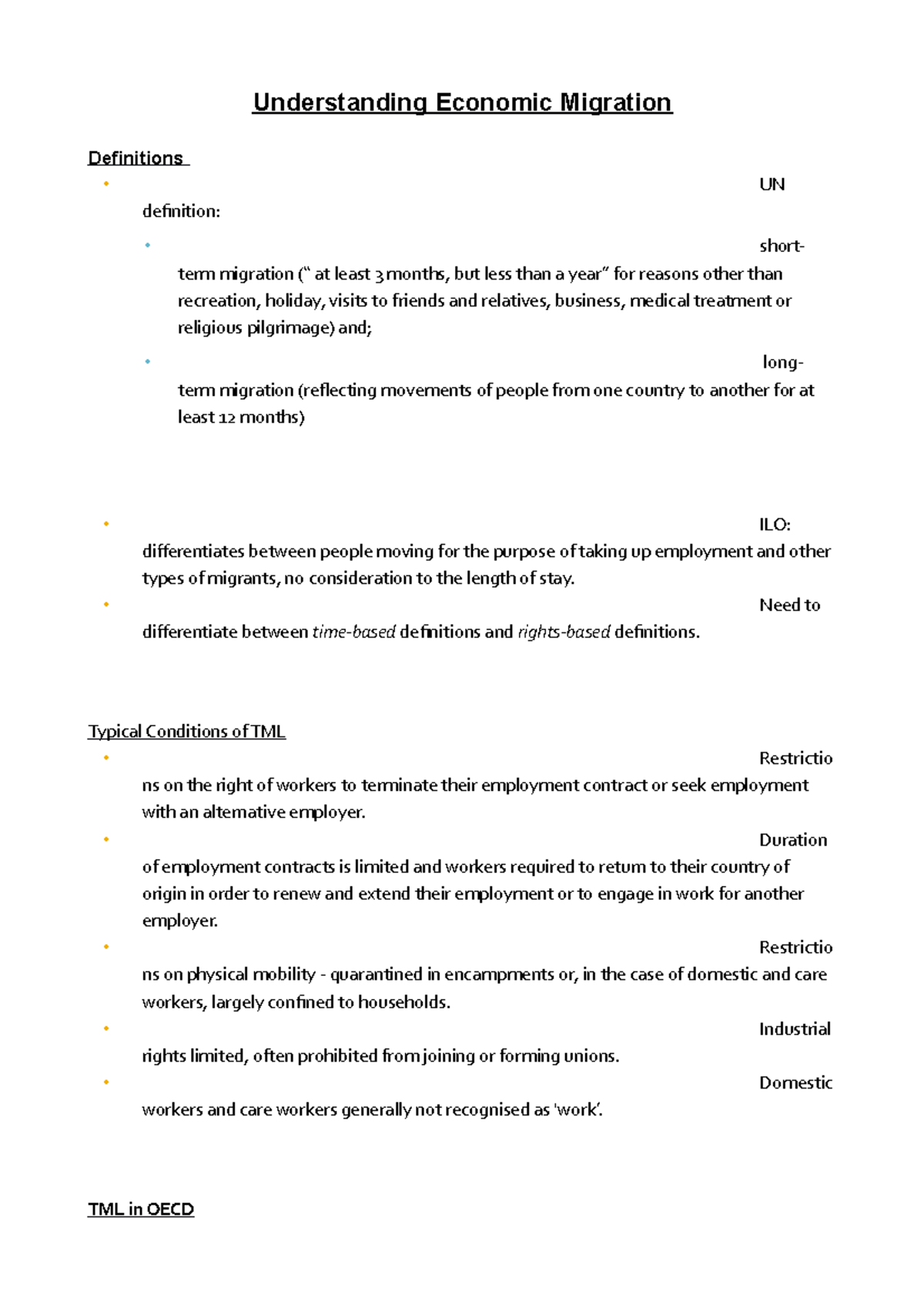 Understanding Economic Migration - Understanding Economic Migration Definitions - UN definition ...
