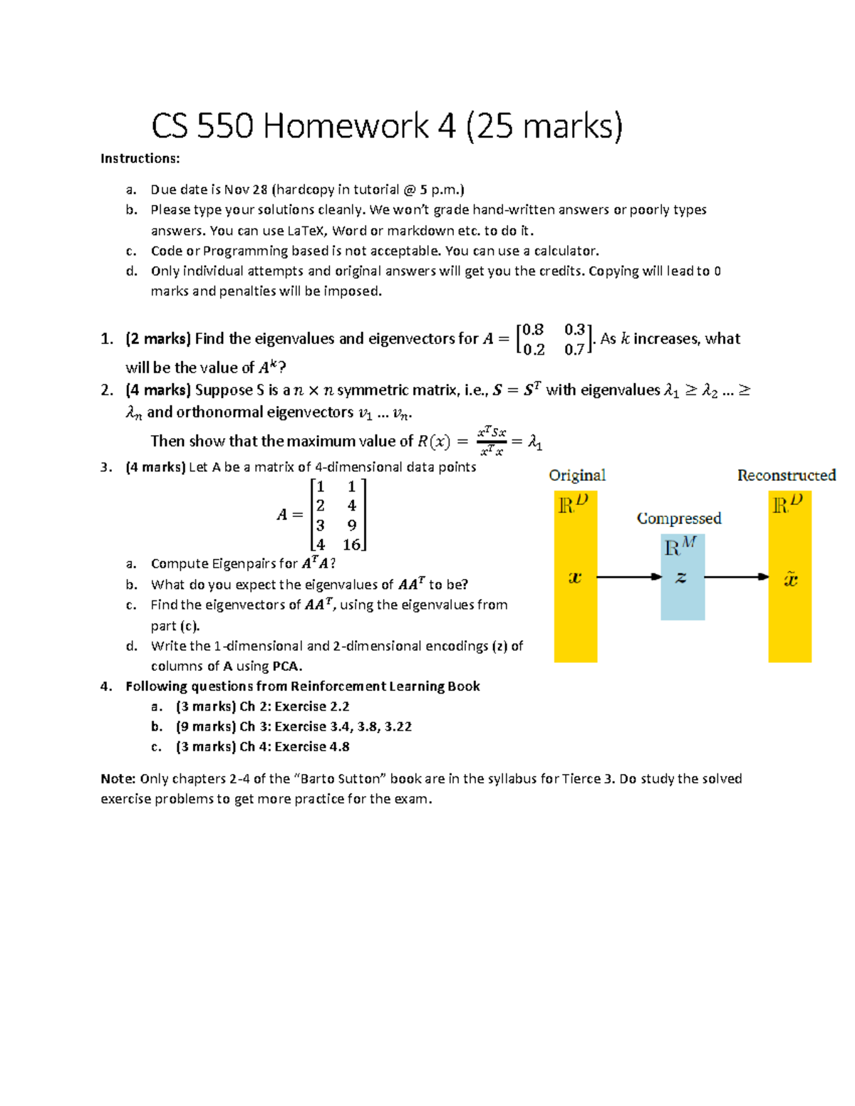 Homework 4 Practice Tutorial Shared By Professor Cs 550 Homework 4 25 Marks Instructions