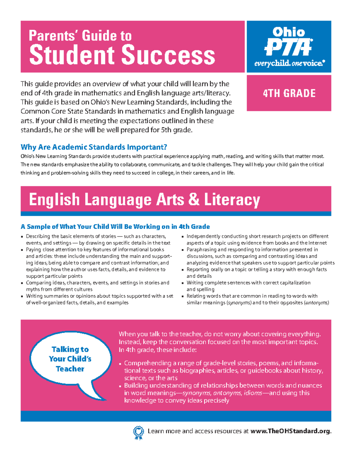 OH G4 Standards Guide - Student Success - English Language Arts ...