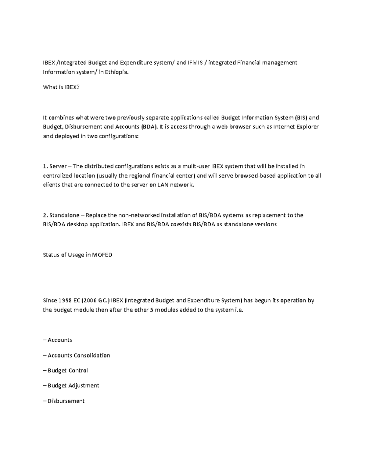 IBEX - I would like to train IBEX system like to get free modules and documents - IBEX ...