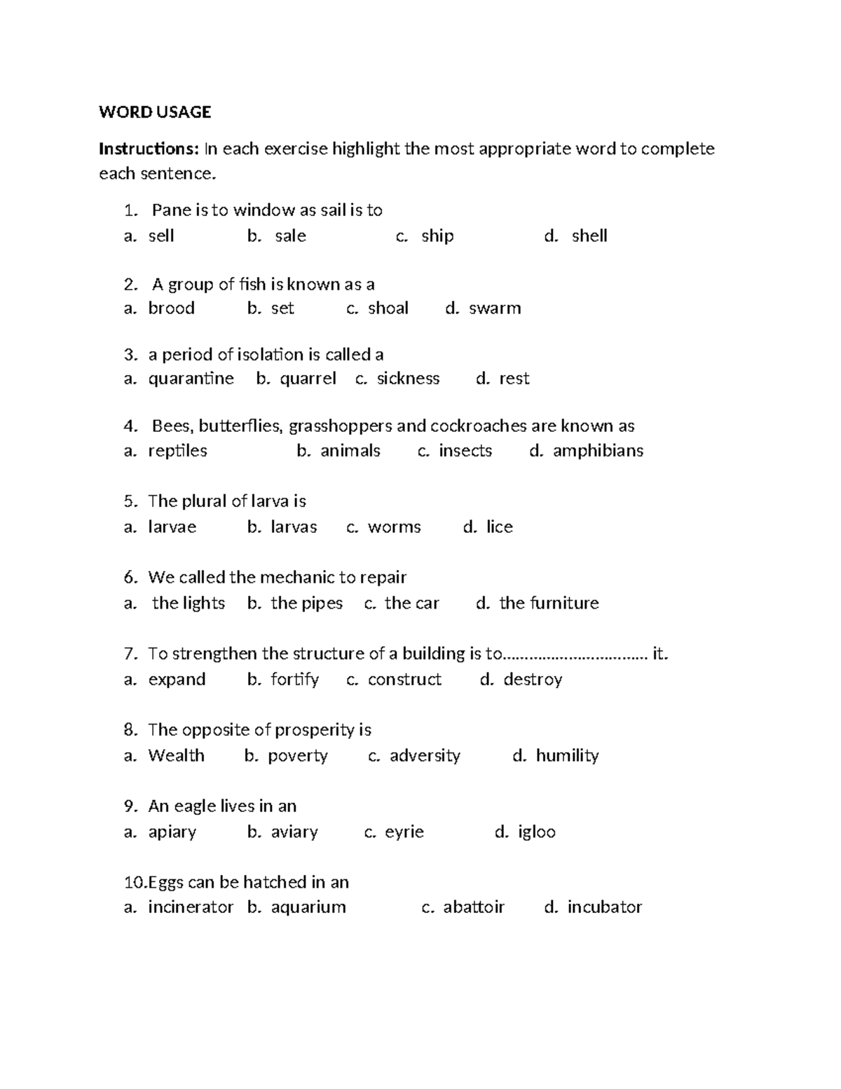 -Template- Abilities Exercise (FEB 26TH) - WORD USAGE Instructions: In ...
