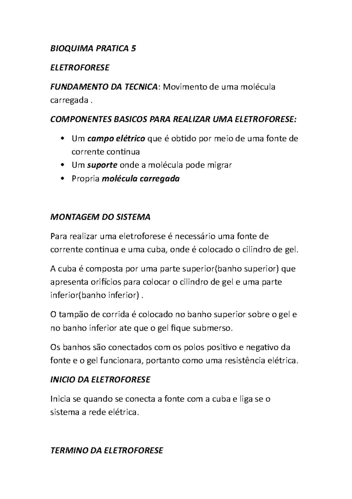 Bioquima Pratica 5 - Resumo Bioquímica - BIOQUIMA PRATICA 5 ...