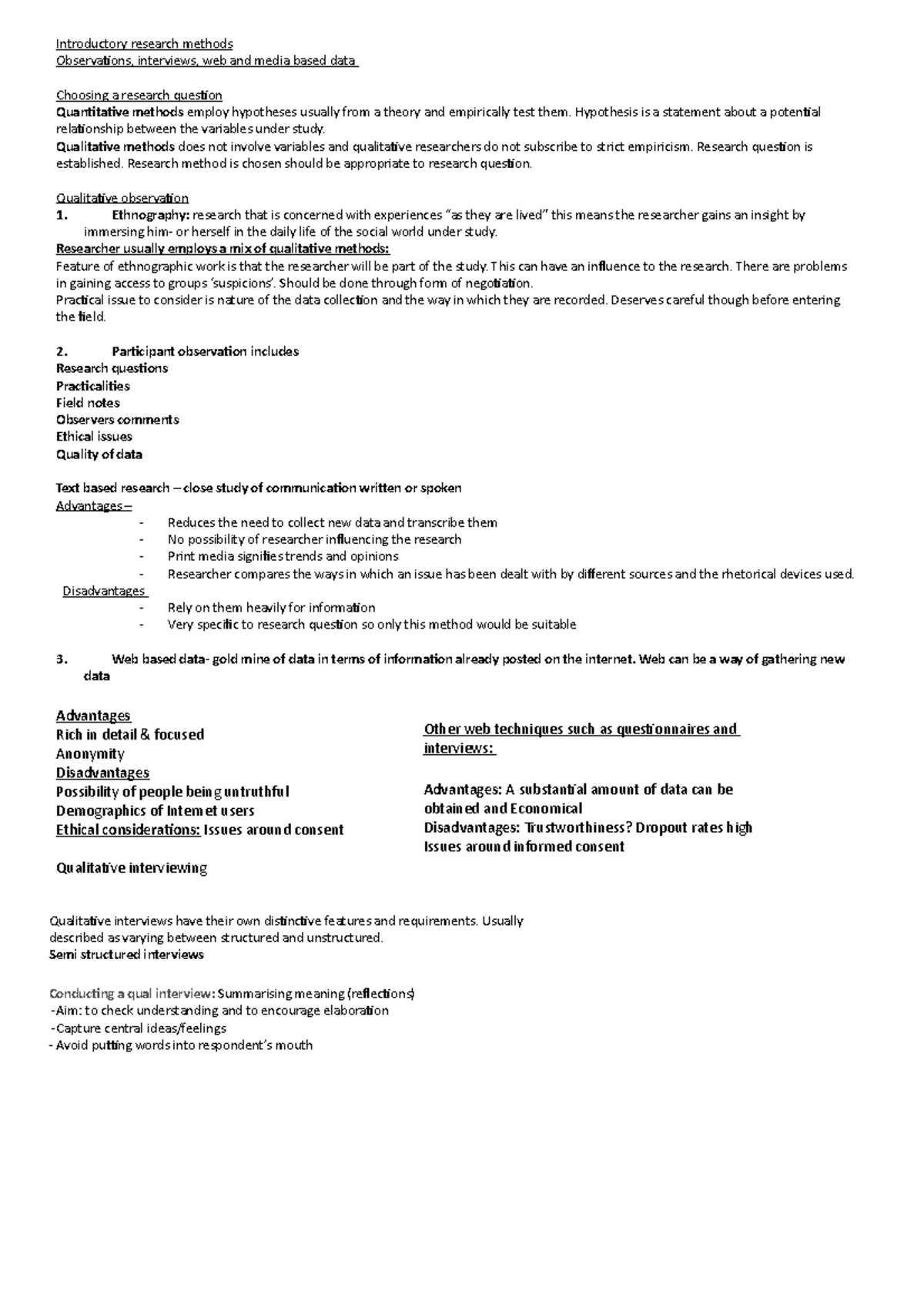 Data collection - Introductory research methods Observations ...