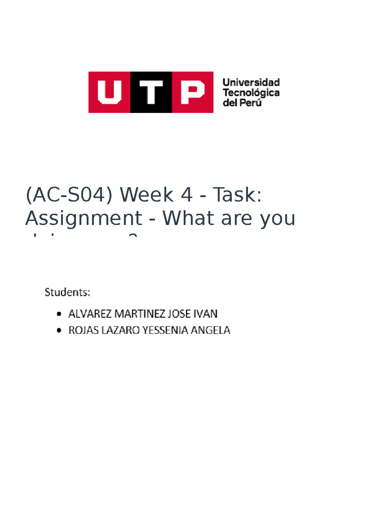 (AC-S04) Semana 4 - ....... - (AC-S04) Week 4 - Task: Assignment - What ...
