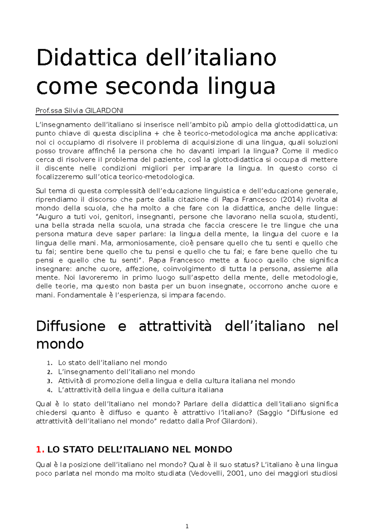 Didattica dell'italiano come seconda lingua (Gilardoni) - Didattica ...