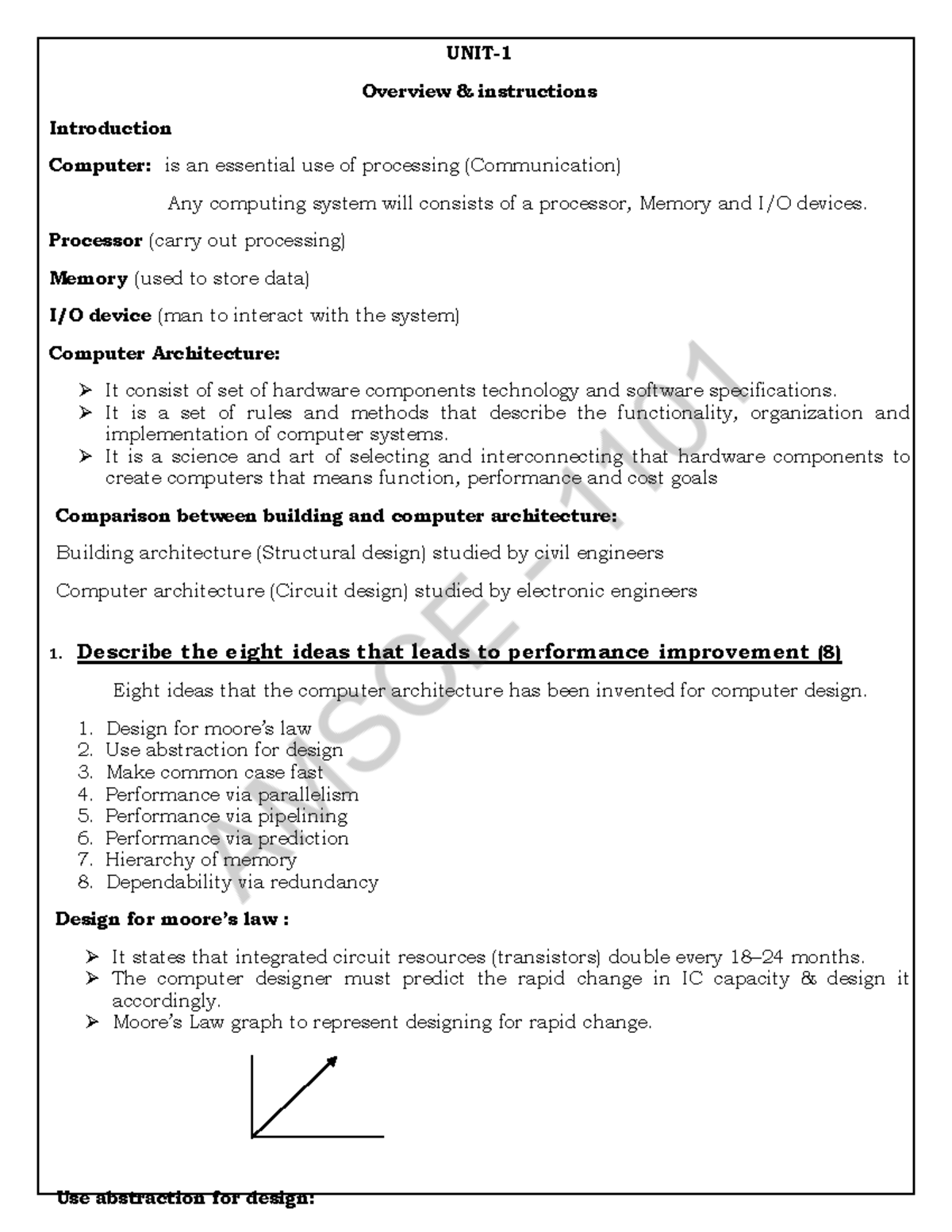 CS8491-Computer-Architecture and organisation- lecture Notes watermark ...
