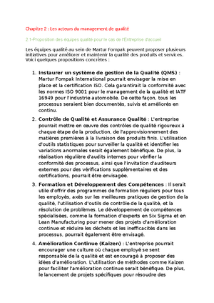 Cours-qualite compress - ####### Qualité : Pour en savoir plus ...