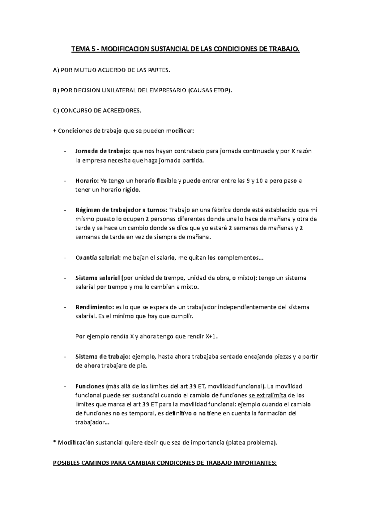 Tema 5 modificacion sustancial de las condiciones - TEMA 5 MODIFICACION ...