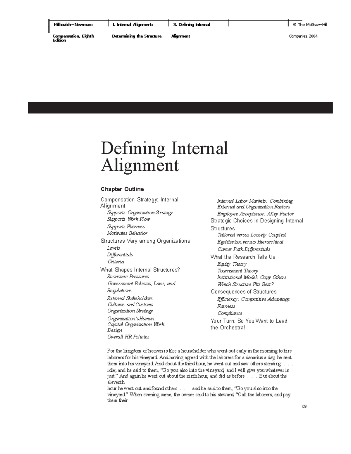 Internal Allignment - JSJA - Milkovich−Newman: I. Internal Alignment: 3 ...