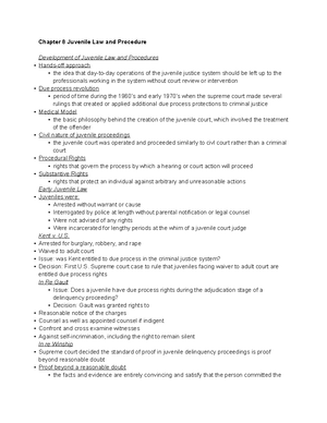 Juvenile Delinquency- First half notes - Chapter 1 Origins of the ...