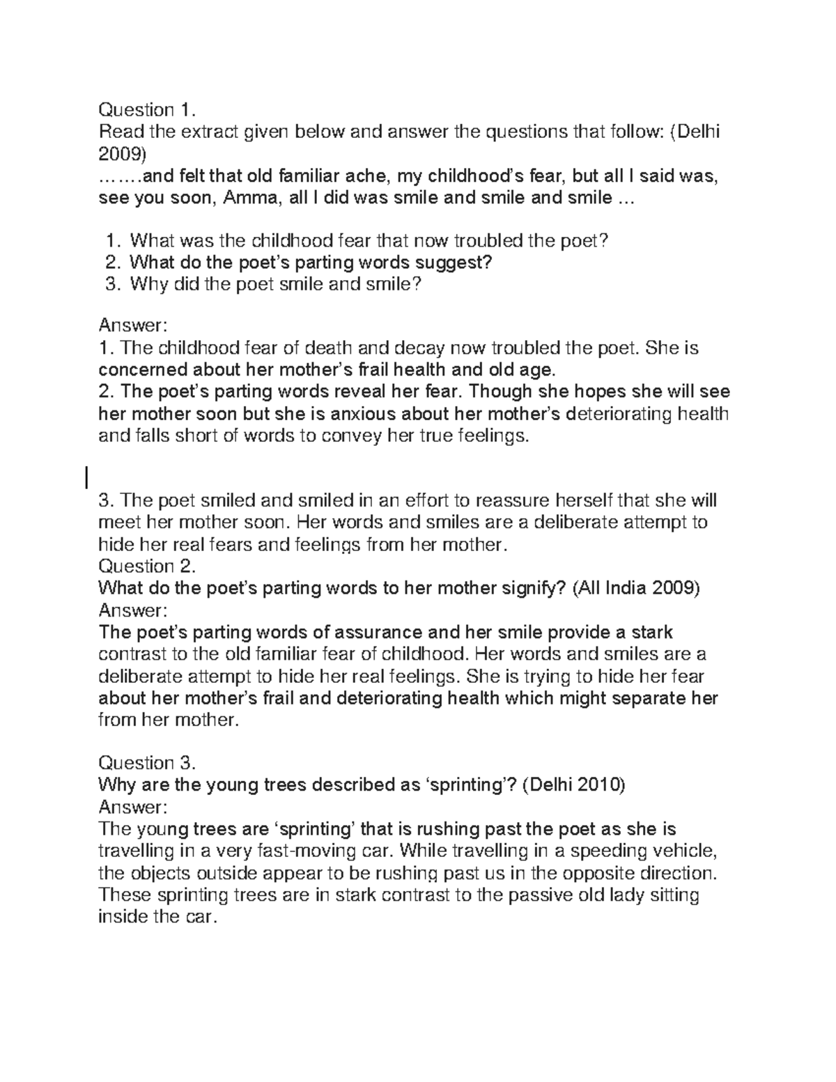 Q n A - Welcome - Question 1. Read the extract given below and answer ...