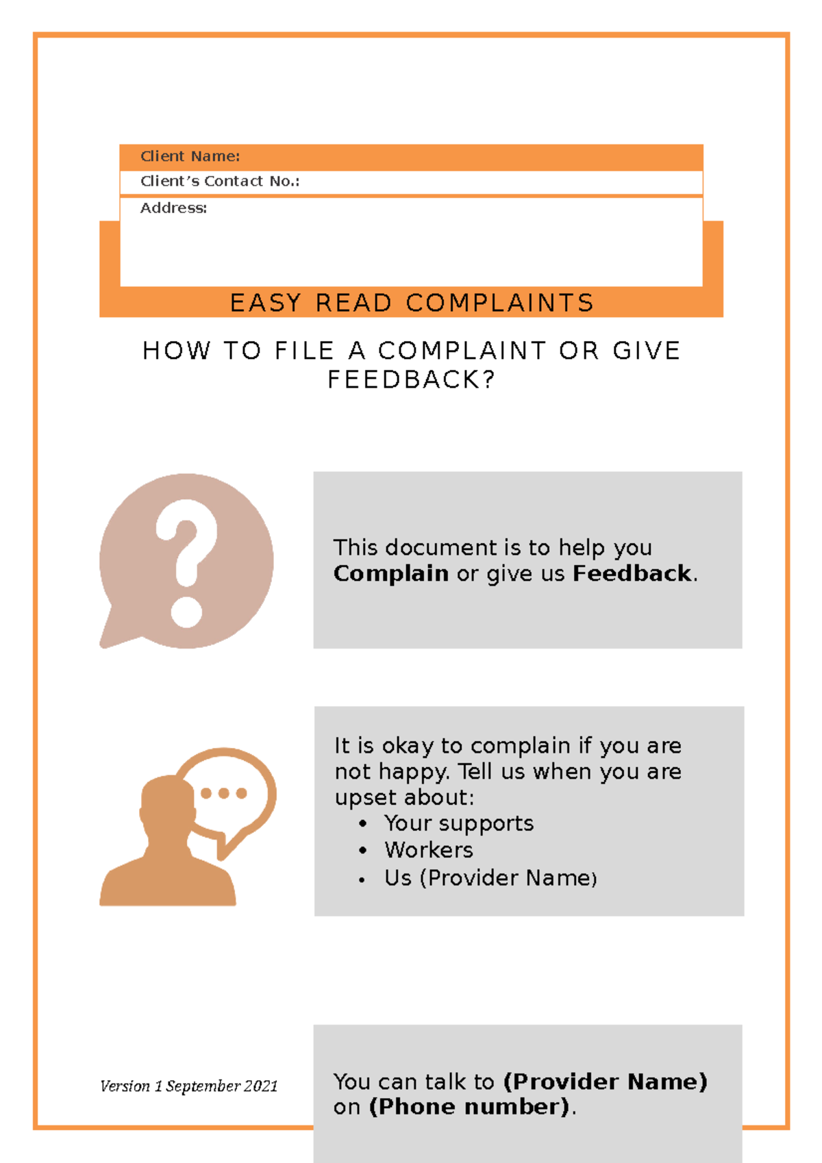 Easy read documents consolidated - E A S Y R E A D C O M P L A I N T S ...