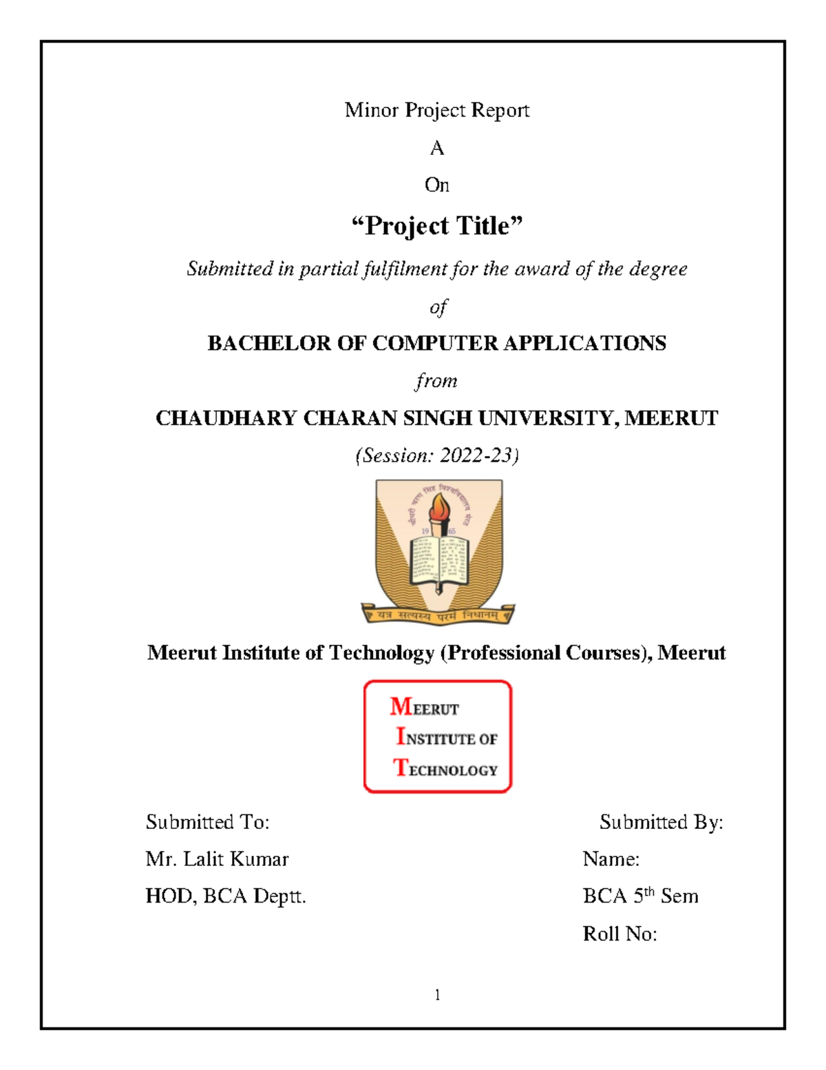 To do list Project Report - Minor Project Report A On “Project Title” Submitted in partial - Studocu