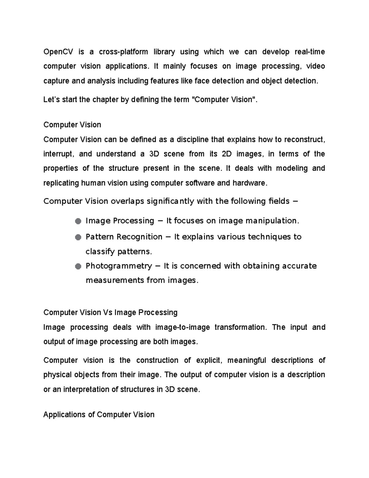 Open CV : Deep learning Assignments - OpenCV is a cross-platform ...