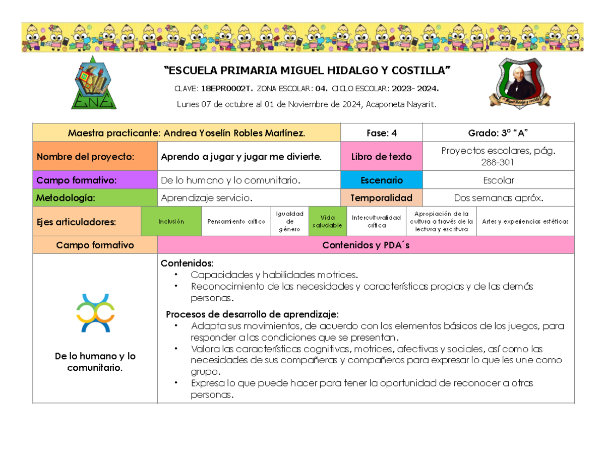 Proyecto Aprendo a jugar y jugar me divierte - Maestra practicante ...