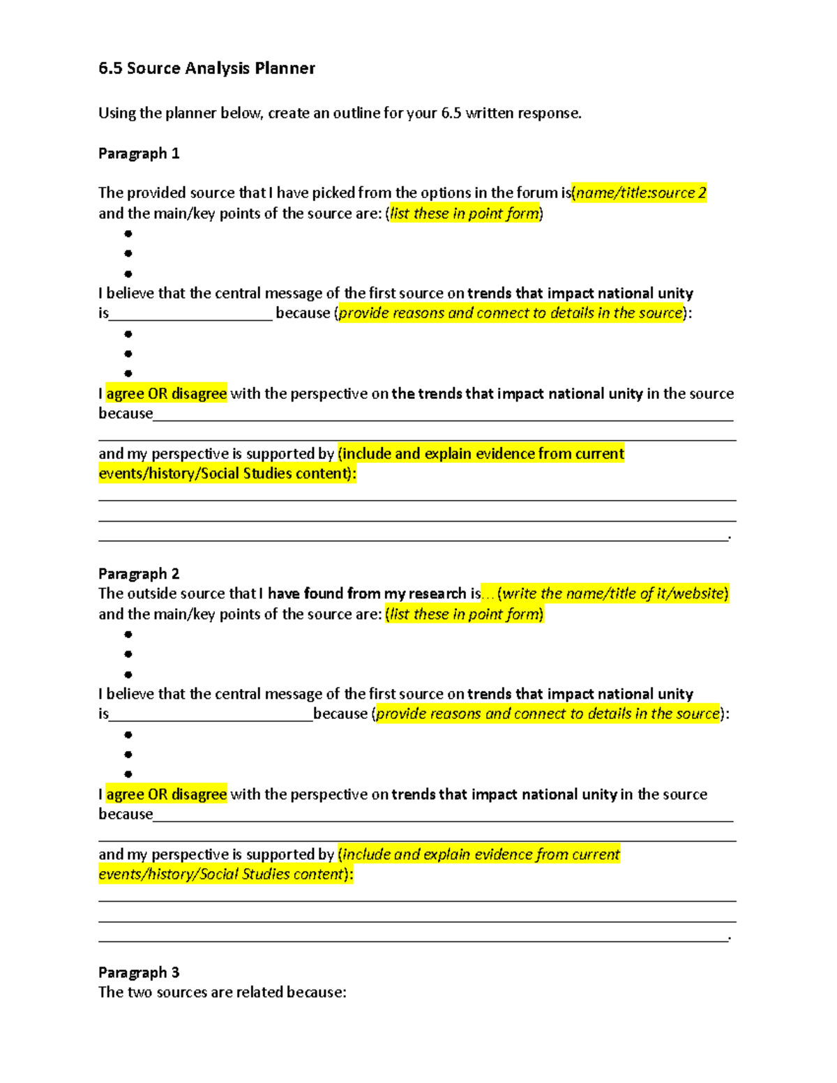 Source analysis planner - 6 Source Analysis Planner Using the planner ...