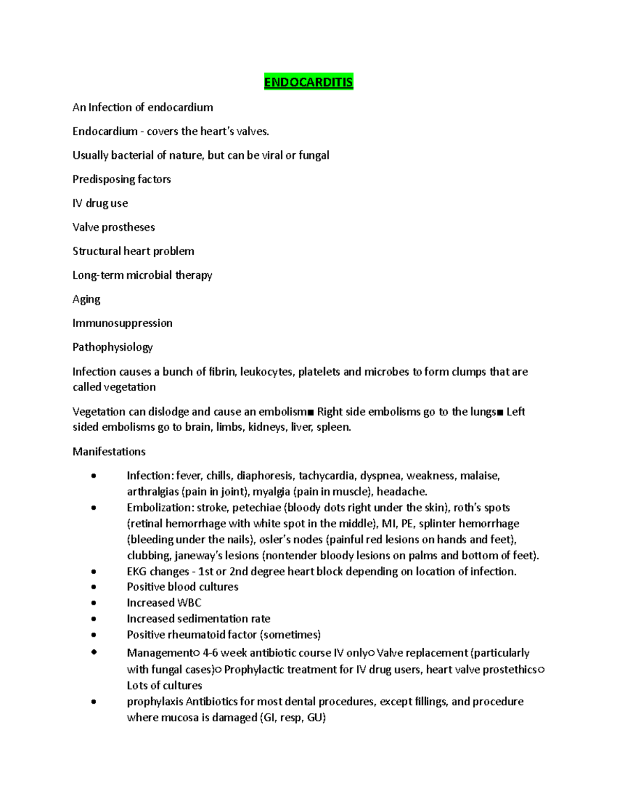 Endocarditis - ENDOCARDITIS An Infection of endocardium Endocardium ...