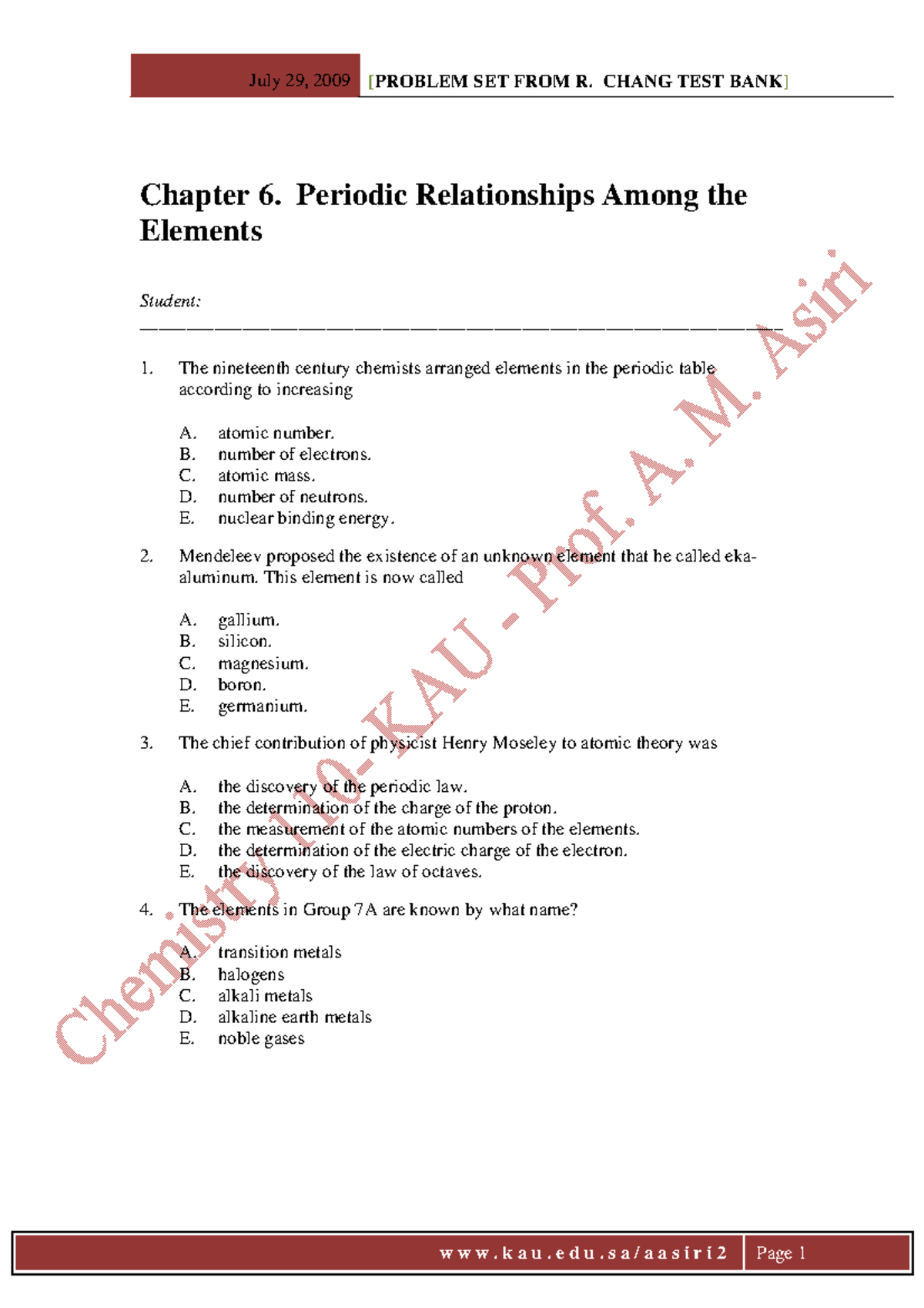 Chapter 8 - Chapter 6. Periodic Relationships Among the Elements ...