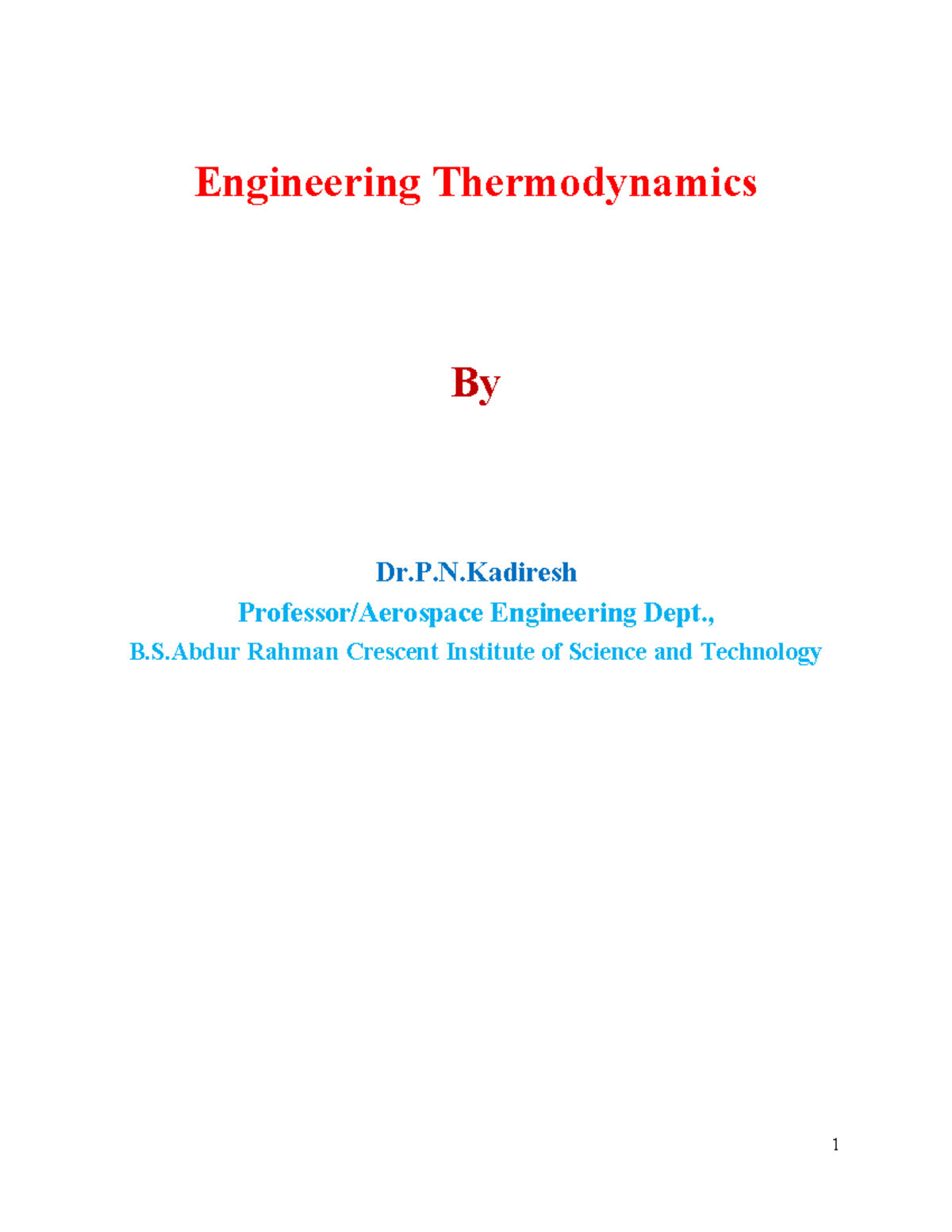 Engg-Thermodynamics - Thermodynamics - Engineering Thermodynamics By Dr ...