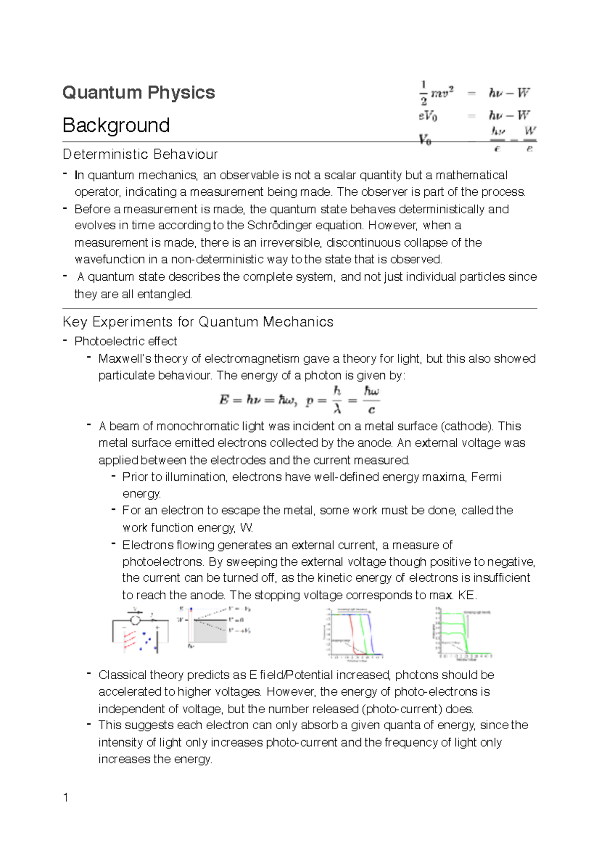 1B Natural Sciences - Physics A - Quantum Physics - Part 1 - Quantum Physics Background - Studocu