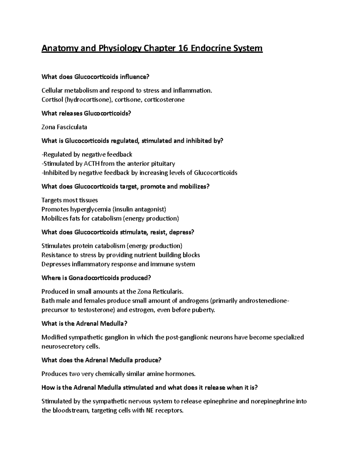 Anatomy and Physiology Chapter 16 Endocrine System continedd - Anatomy ...