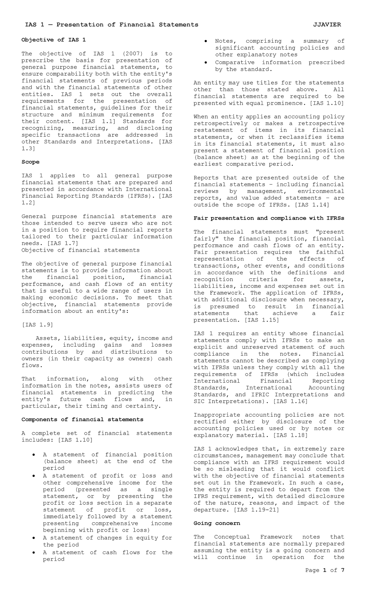 IAS-1 Presentation-of-Financial-Statements - Objective of IAS 1 The ...