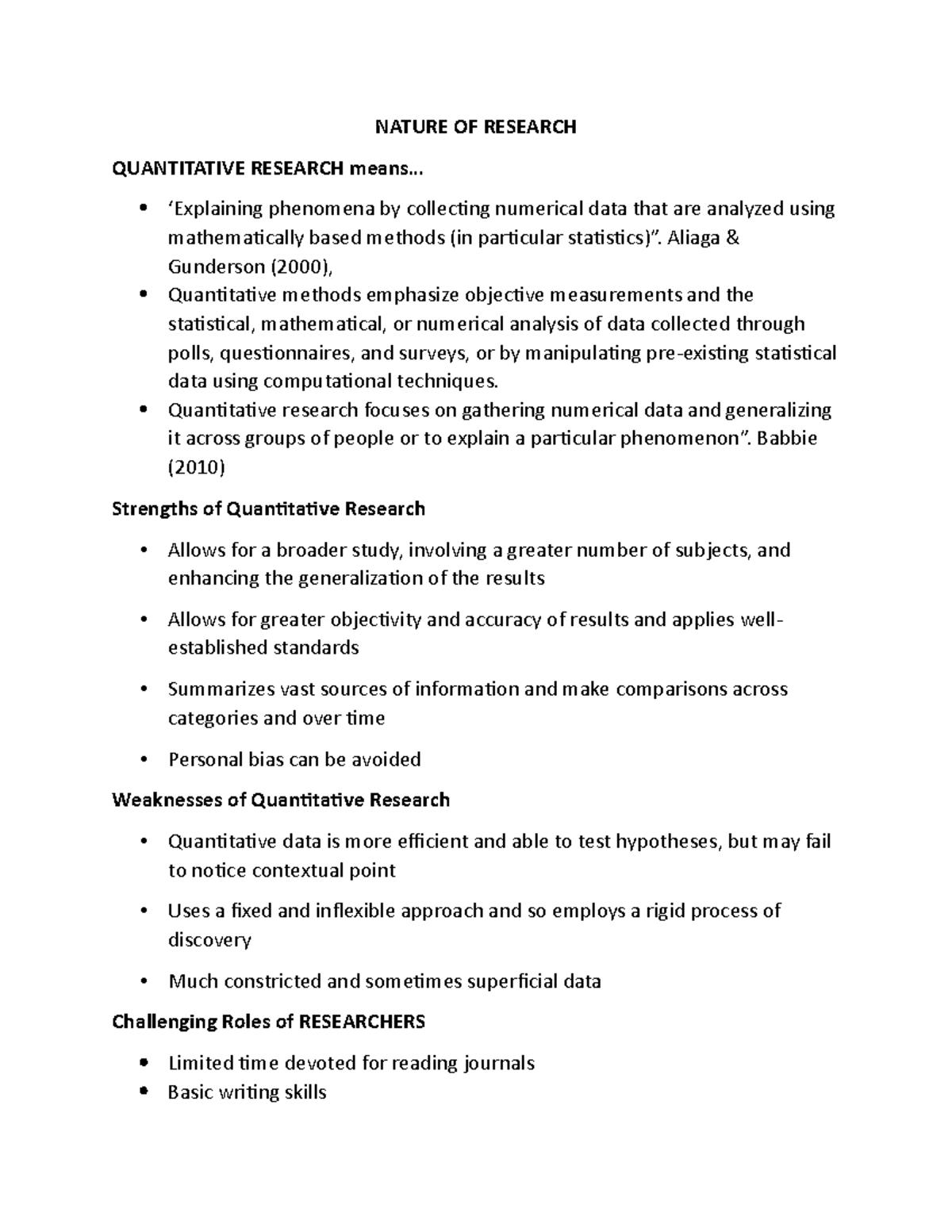 Nature OF Research - Lecture notes 1-2 - NATURE OF RESEARCH ...