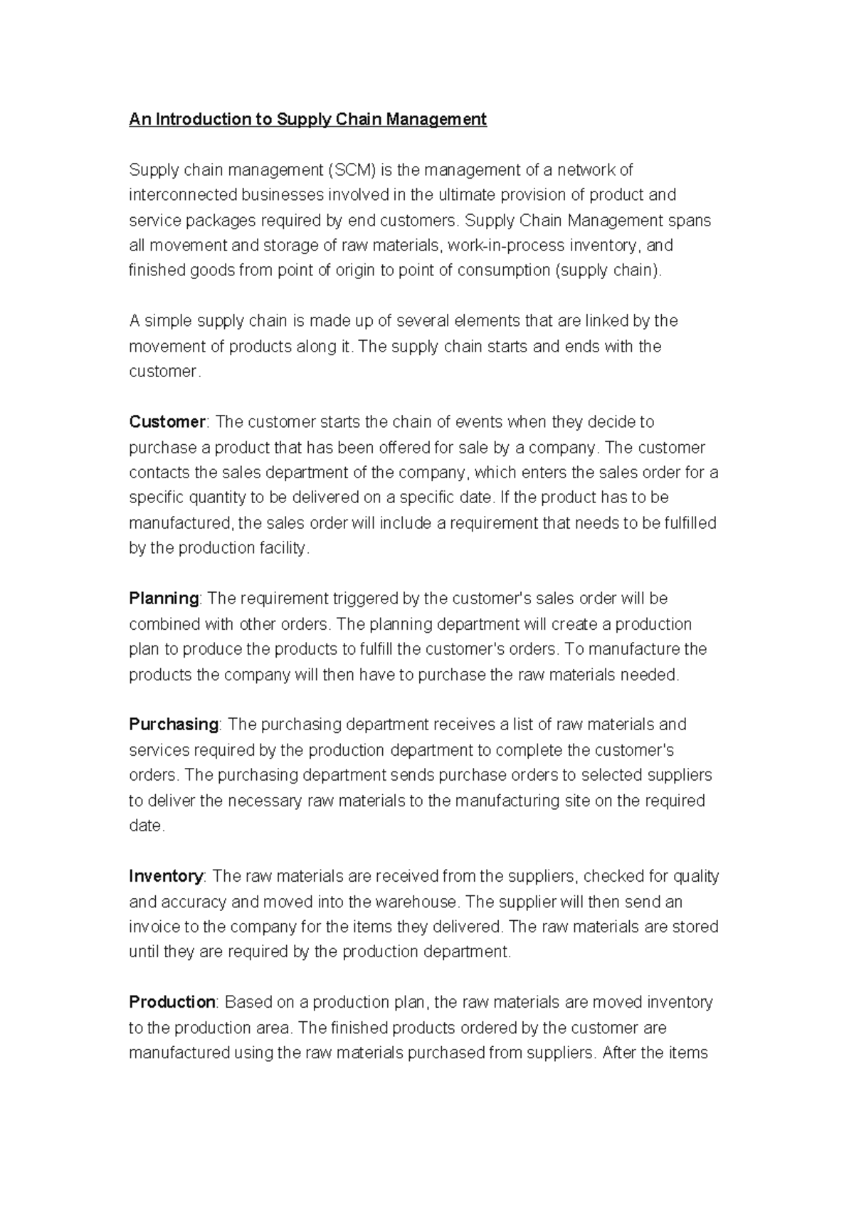 An Introductionto Supply Chain Management - An Introduction to Supply ...