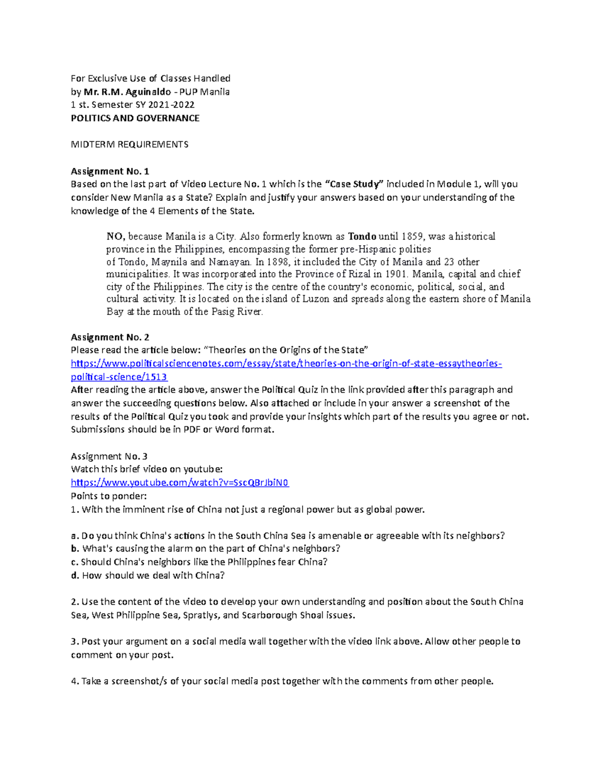 Agbay Poligov - It will help to recognize the politics - For Exclusive ...