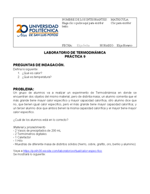 Un 5 Calor específico 2 - Son ejercicios resueltos en clase - Termodin·mica Calor especÌfico ...