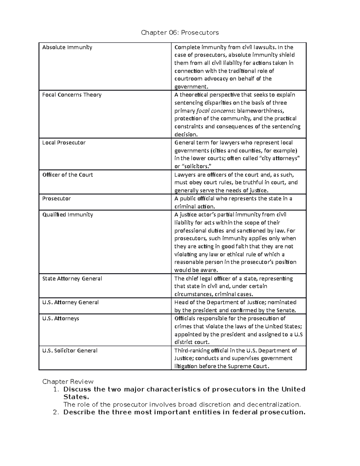 Chapter 06 Prosecutors - Chapter 06: Prosecutors Absolute Immunity ...