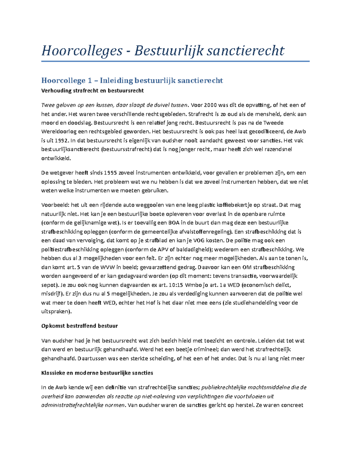 Hoorcolleges - College-aantekeningen 1-4 - Hoorcolleges - Bestuurlijk ... Hoorcolleges - College-aantekeningen 1-4 - Hoorcolleges - Bestuurlijk ...