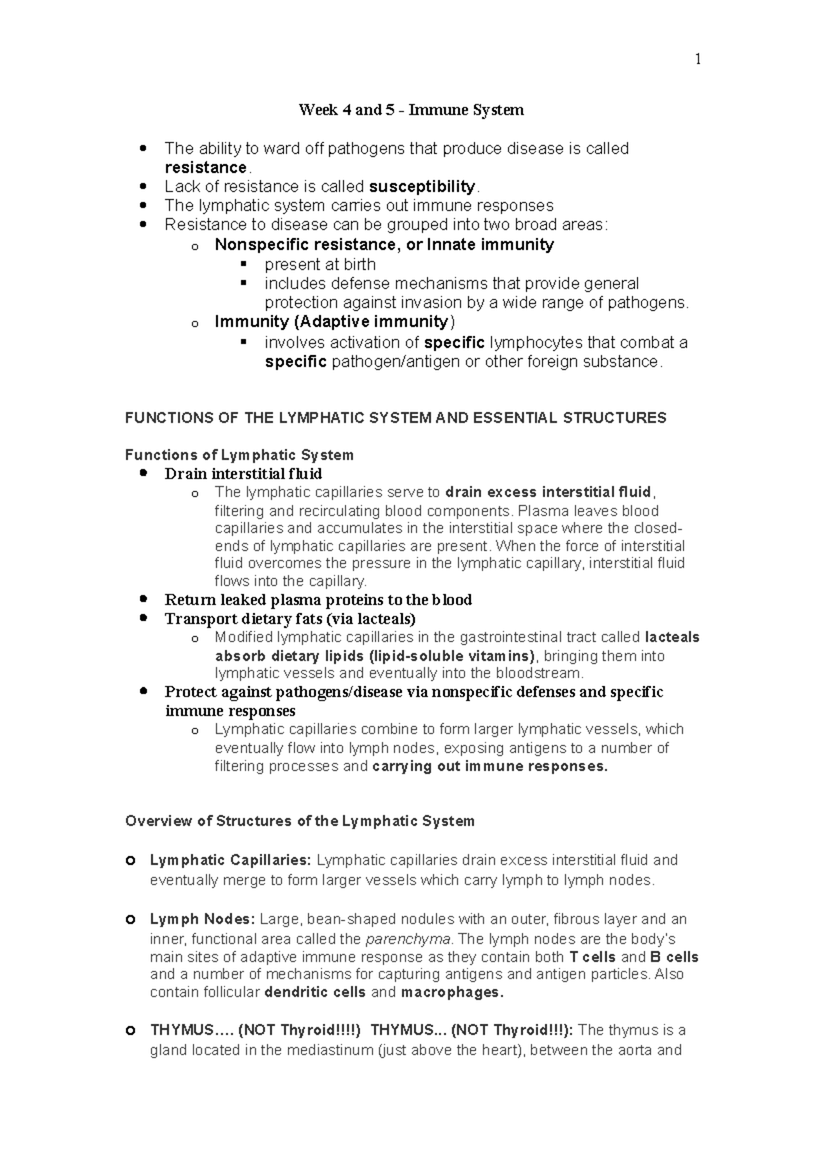 Immune System Review - Week 4 and 5 - Immune System The ability to ward ...