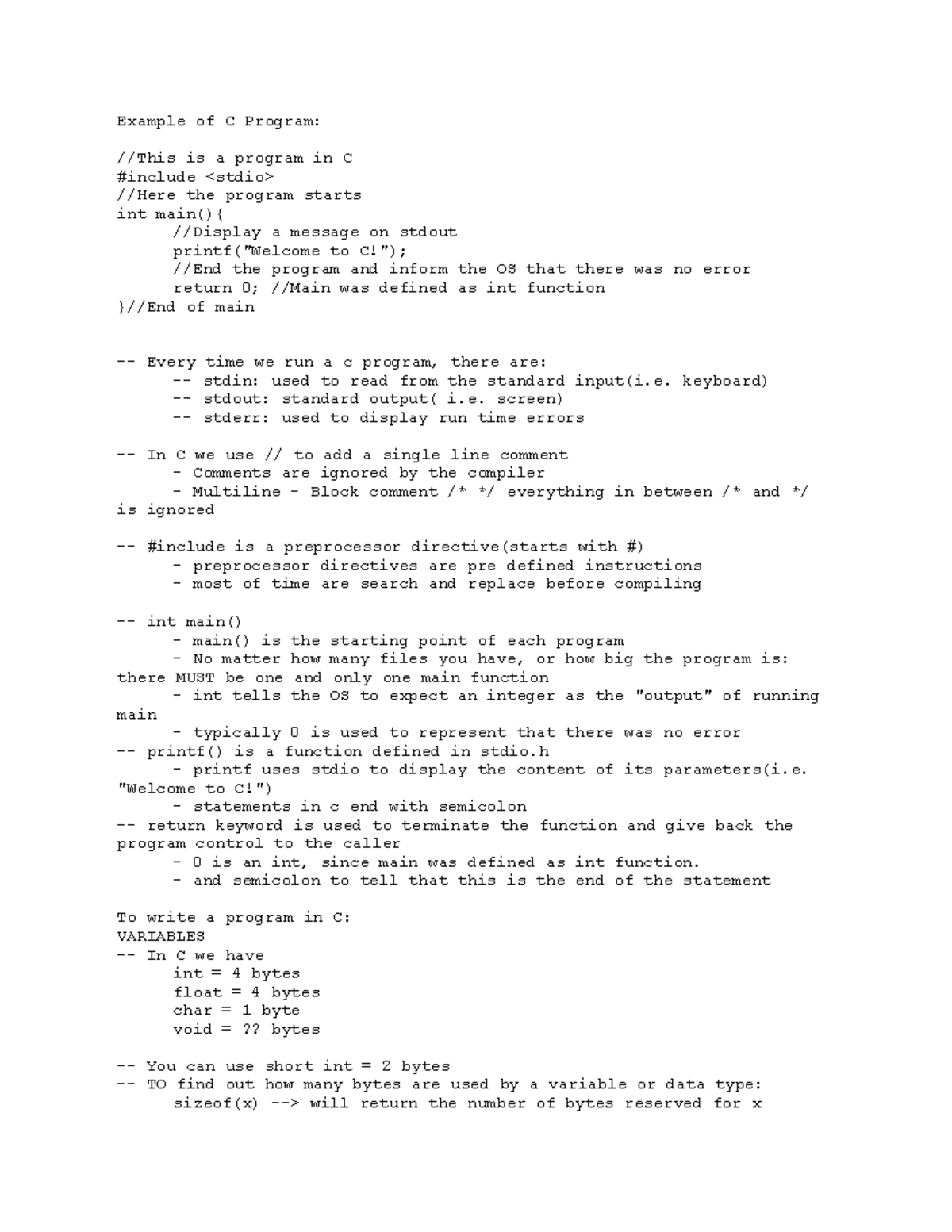 2017-computer science(cs1325)-lecture notes week2 - Example of C ...